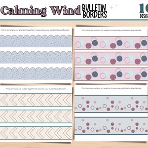 PRINTABLE Calming Bulletin Board Borders. Printable Classroom Borders ...