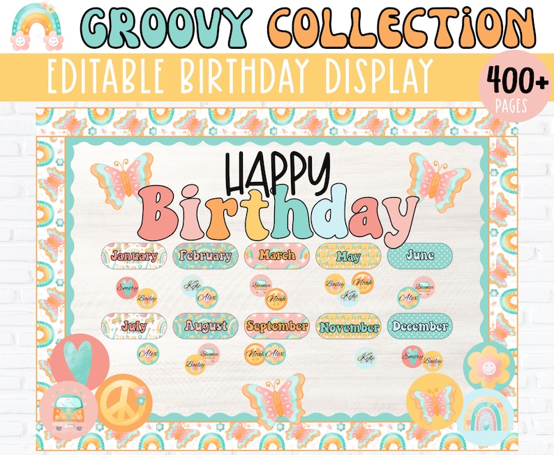 Groovy CLASSROOM DECOR Full Bundle Meet the Teacher Shapes Abc's ...