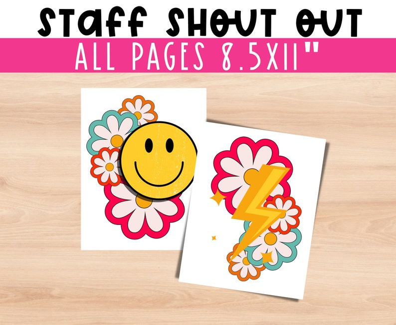 Staff Shout Out Bulletin Kit Groovy Staff Appreciation | TEACHERS ...