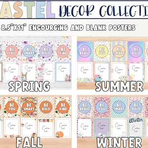 Seasonal Pastel Editable Classroom Decor Bundle | Modern Elementary ...