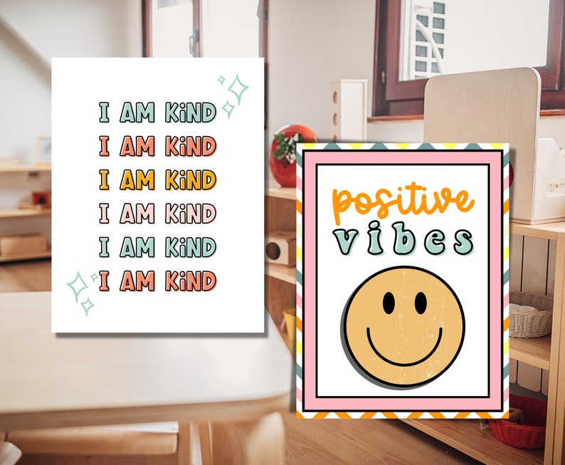 Boho Groovy Affirmation Classroom Poster Set. Classroom Decor. - Etsy