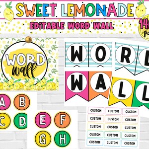 Lemon Theme Editable CLASSROOM DECOR Bundle | Elementary Classroom ...