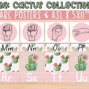 PINK Cactus CLASSROOM Decor Full Bundle Meet the Teacher | Shapes | Abc ...