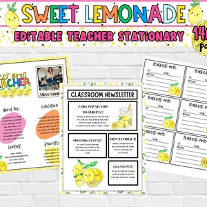 Lemon Theme Editable CLASSROOM DECOR Bundle | Elementary Classroom ...