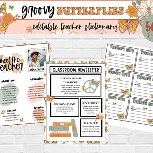 Groovy Butterfly Editable CLASSROOM DECOR Bundle | Elementary Classroom ...