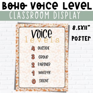 Retro Flower Voice Level Classroom Poster. Voice Level Display ...
