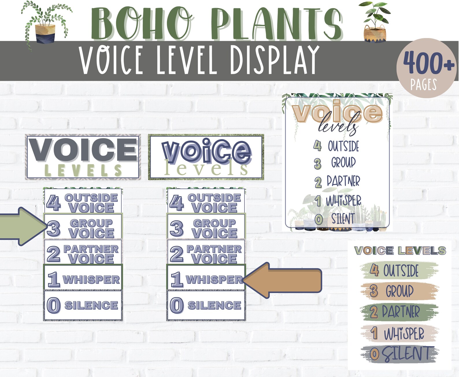 Boho Plants CLASSROOM DECOR Full Bundle Meet the Teacher Shapes Abc's ...