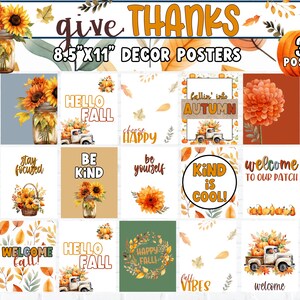 Thanksgiving Theme Editable Holiday Classroom Decor Bundle | Modern ...