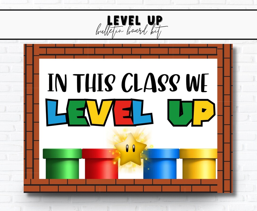 Level up Colorful Daily Affirmation Bulletin Board Kit | Printable ...