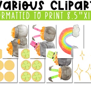 St. Patrick's Day Bulletin Board Kit. Printable Boho Bulletin Borders ...