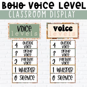 Retro Flower Voice Level Classroom Poster. Voice Level Display ...