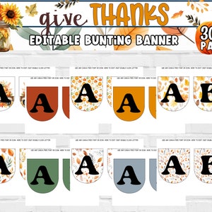 Thanksgiving Theme Editable Holiday Classroom Decor Bundle | Modern ...