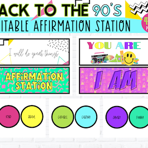 90's Theme Editable CLASSROOM DECOR Bundle | Elementary Classroom Decor ...