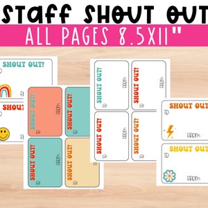Staff Shout Out Bulletin Kit Groovy Staff Appreciation | TEACHERS ...