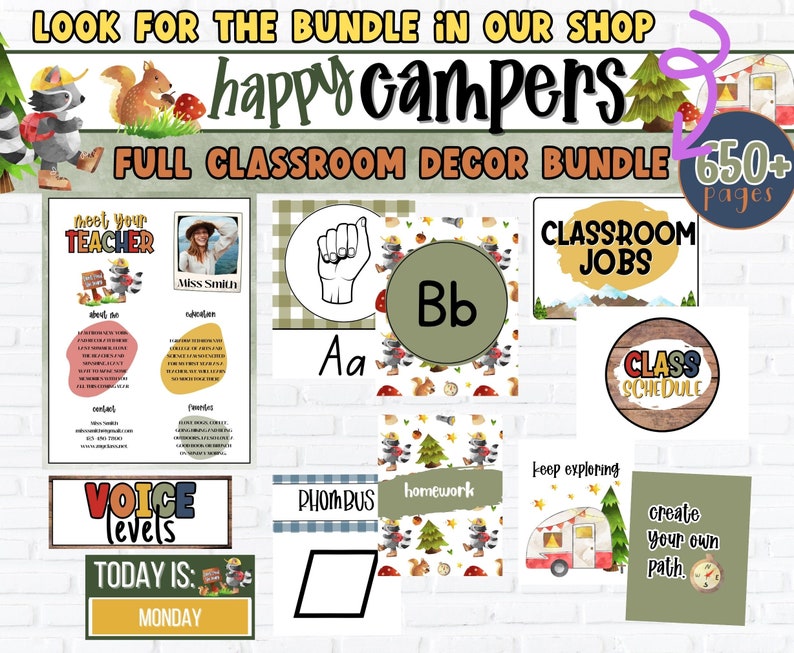 Summer Camp Theme CLASSROOM Posters | Learning Posters| Nature ...