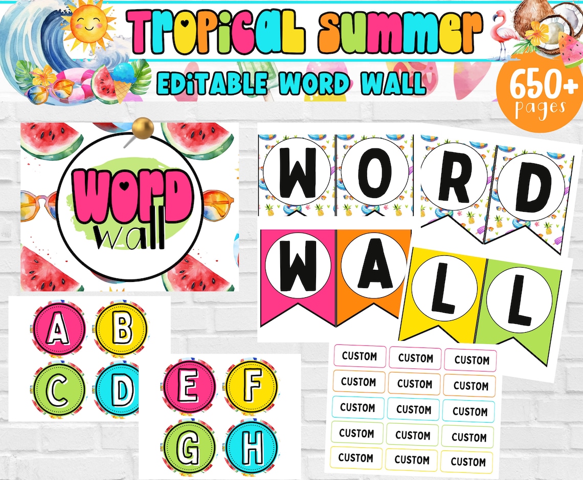 Bright Tropical Summer CLASSROOM DECOR Bundle Elementary - Etsy