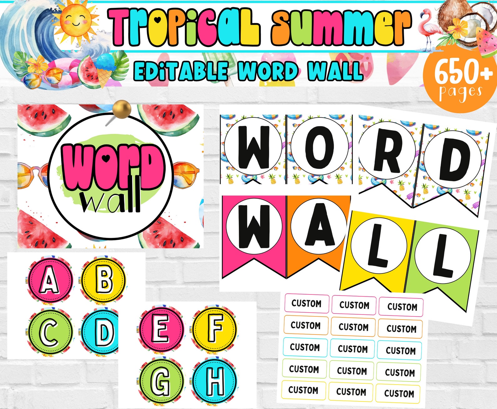 Bright Tropical Summer CLASSROOM DECOR Bundle Elementary Classroom ...