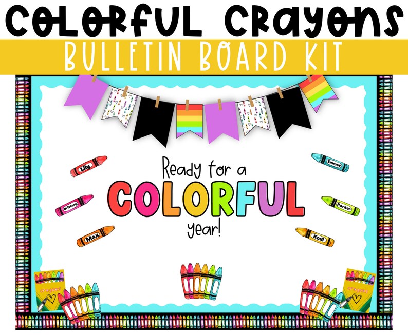 DIVERSITY Crayon Colorful Bulletin Board Kit Colorful Classroom ...