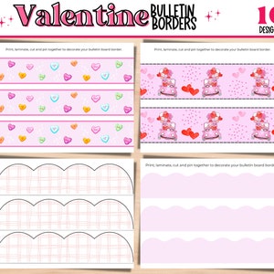 PRINTABLE Valentine Bulletin Board Borders. Printable Classroom Borders ...
