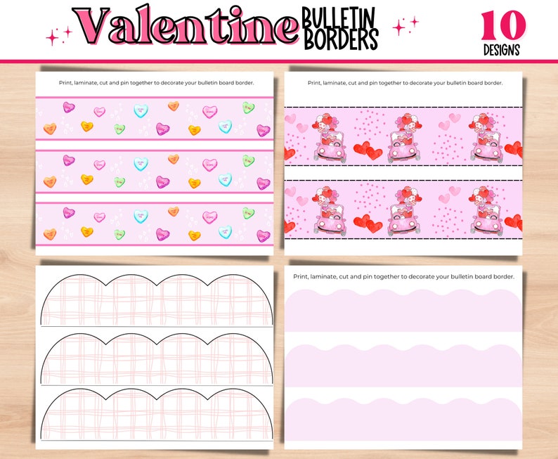PRINTABLE Valentine Bulletin Board Borders. Printable Classroom Borders ...
