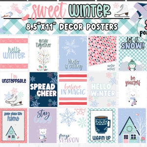 Pastel Winter Theme Editable Classroom Decor Bundle | Modern Elementary ...