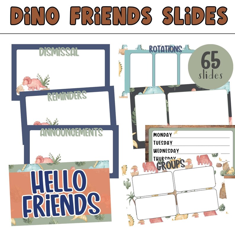 DINOSAUR Classroom Slides. Dino Slides, Rotation Slides, Classroom ...