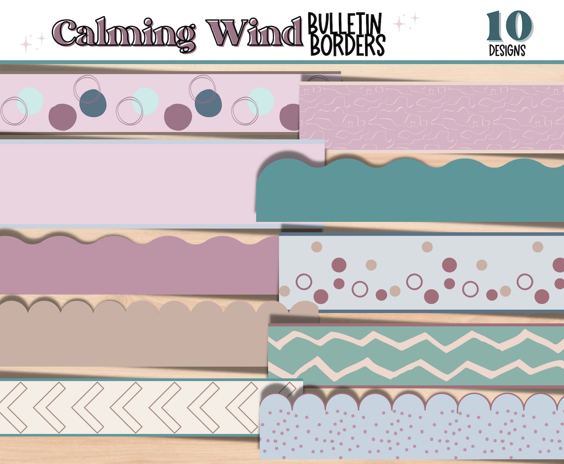 PRINTABLE Calming Bulletin Board Borders. Printable Classroom Borders ...