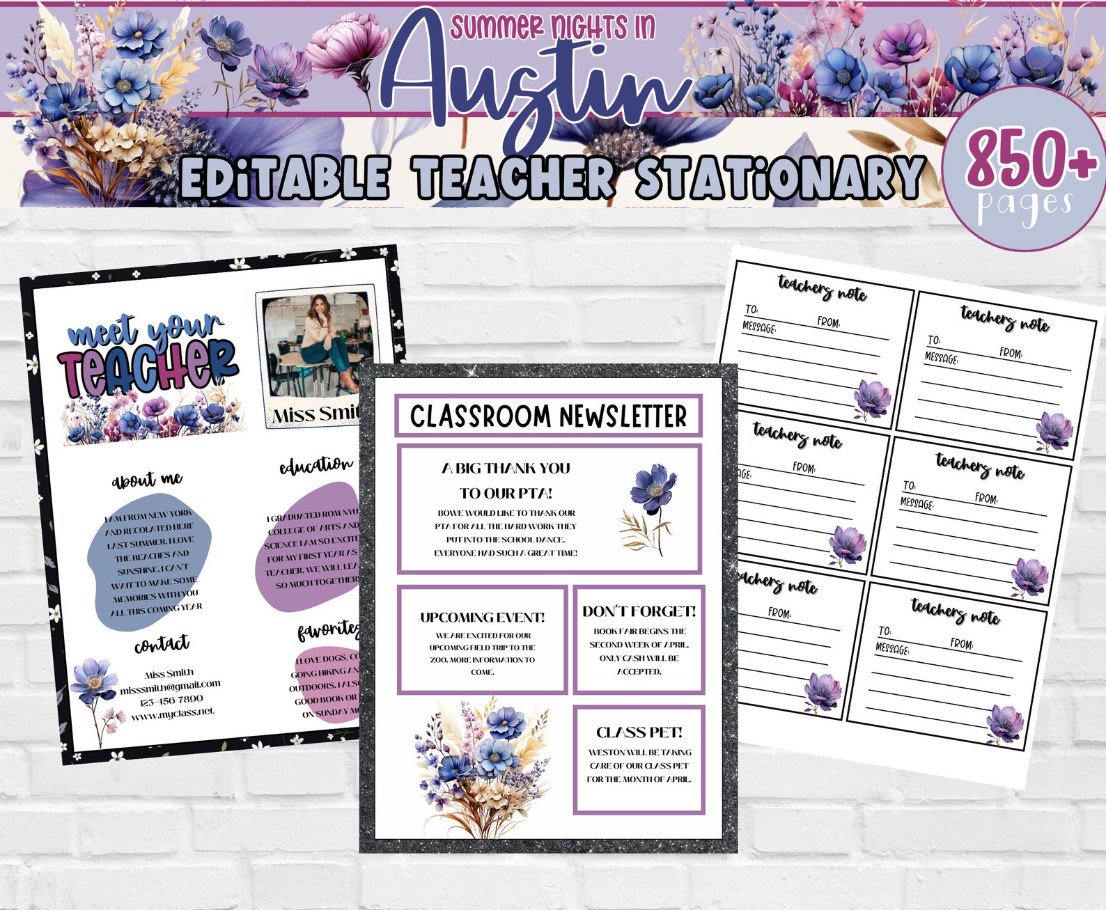 Moody Floral Editable CLASSROOM DECOR Bundle Elementary Classroom Decor ...