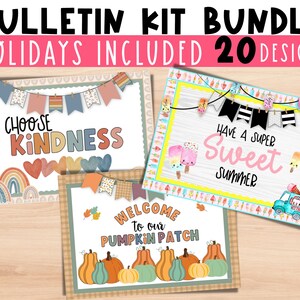 Printable Bulletin Board Bundle of 20 Kits. Holiday Bulletin Board Kit ...