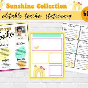 Bright Sunshine Editable CLASSROOM DECOR Bundle | Elementary Classroom ...