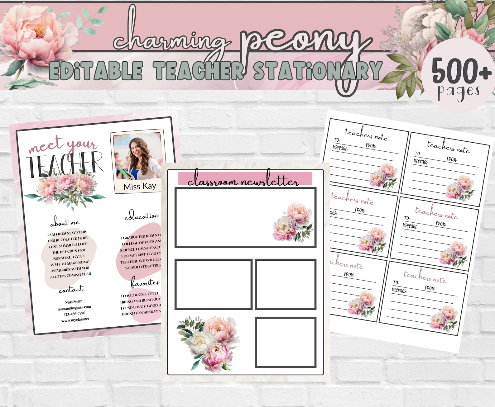 Pink Floral Editable CLASSROOM DECOR Bundle Elementary - Etsy