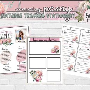 Pink Floral Editable CLASSROOM DECOR Bundle | Elementary Classroom ...