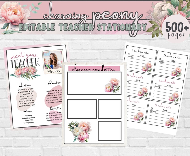 Pink Floral Editable CLASSROOM DECOR Bundle Elementary - Etsy
