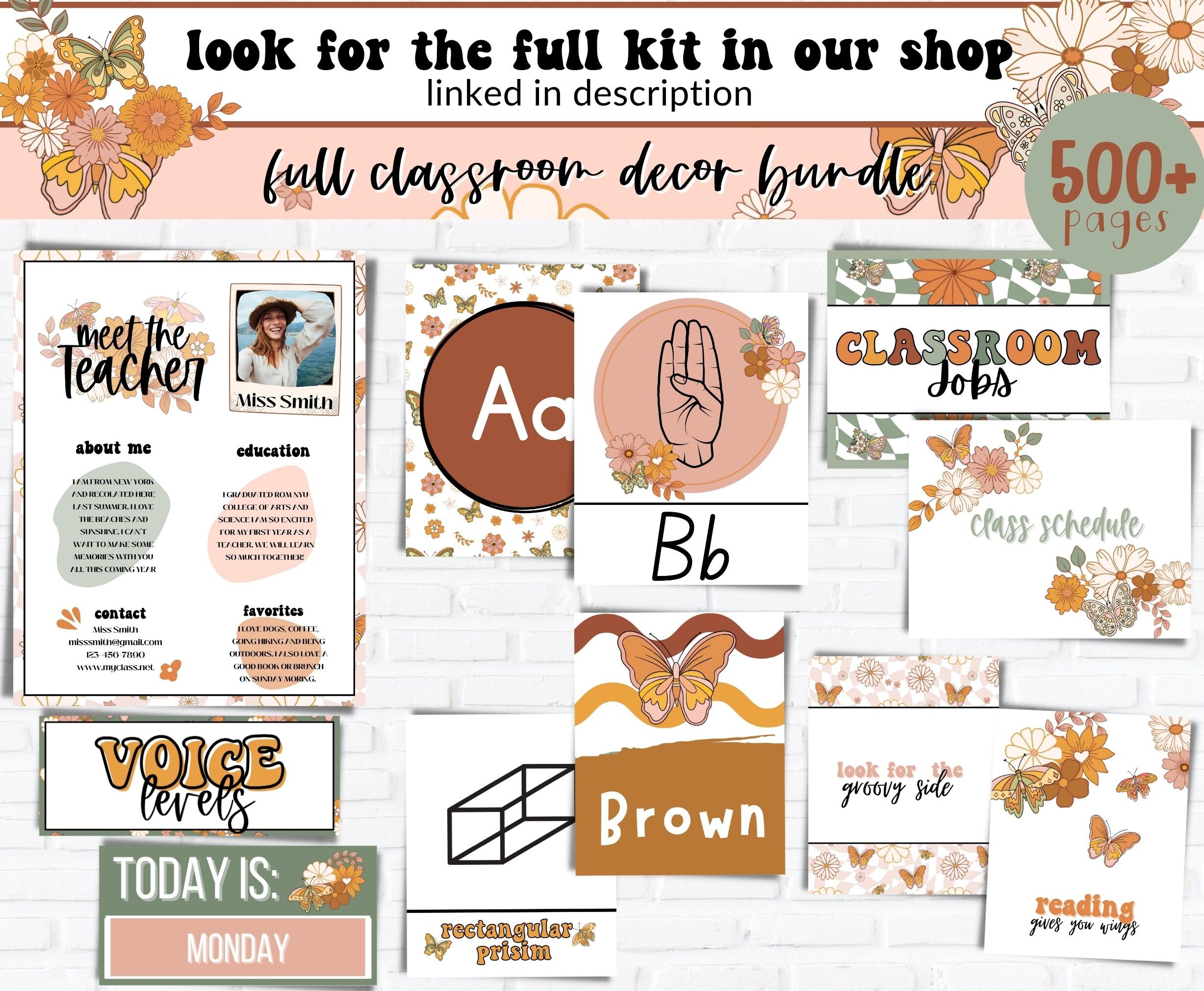 Groovy Butterfly Classroom Decor Posters Learning Posters Retro ...