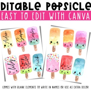 Summer Popsicle Bulletin Board Kit | Editable Summer Bulletin Board Kit ...