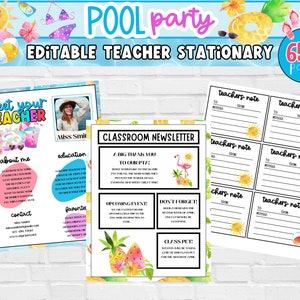 Bright Pool Party Summer CLASSROOM DECOR Bundle | Elementary Classroom ...