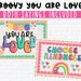 Boho Rainbow Choose KINDNESS Bulletin Board Kit | Happy Face Retro ...