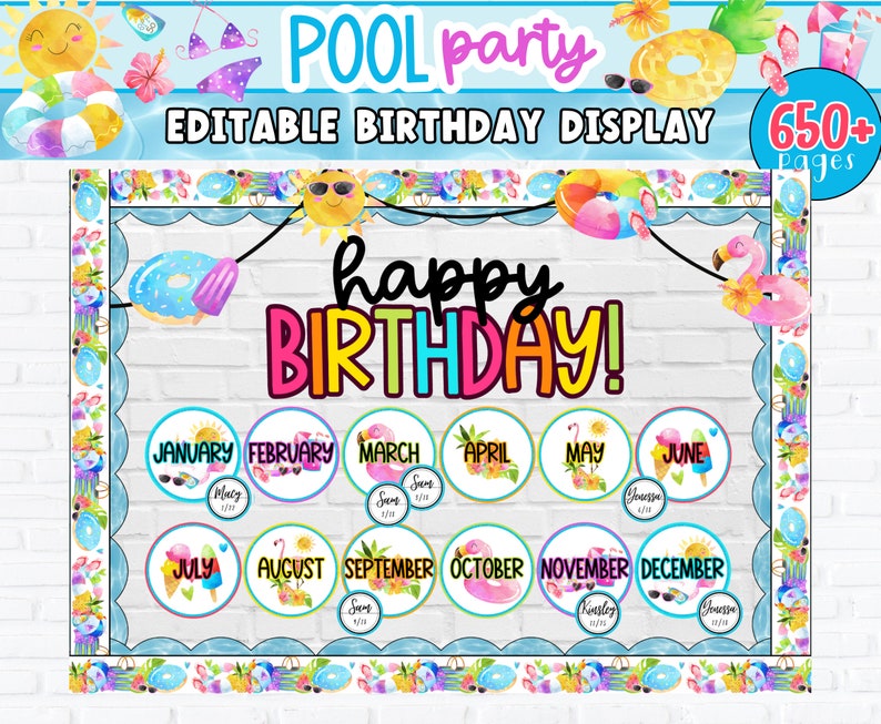 Bright Pool Party Summer CLASSROOM DECOR Bundle Elementary - Etsy