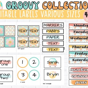 Groovy CLASSROOM DECOR Full Bundle Meet the Teacher | Shapes | Abc's ...