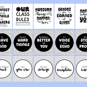 Black and White Educational Classroom Psoters |CLASSROOM Decor Posters ...