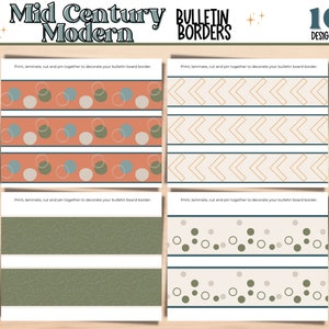 PRINTABLE Modern Bulletin Board Borders. Printable Classroom Borders ...