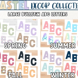 Seasonal Pastel Editable Classroom Decor Bundle | Modern Elementary ...