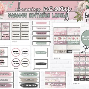 Pink Floral Editable CLASSROOM DECOR Bundle | Elementary Classroom ...