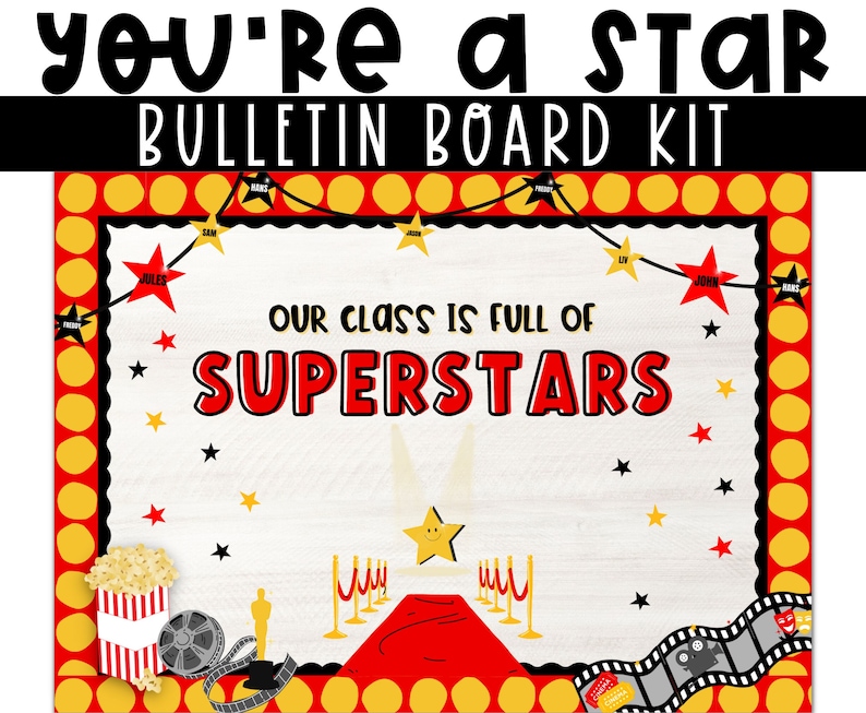 You're a Star Movie Star Themed Bulletin Board Kit DIY - Etsy