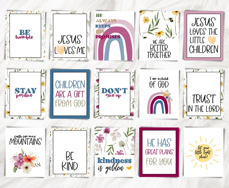 Christian Sunday School Poster Bundle Sunday Preschool Decor Christian ...