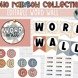 Boho Rainbow CLASSROOM DECOR Full Bundle Meet the Teacher | Shapes ...