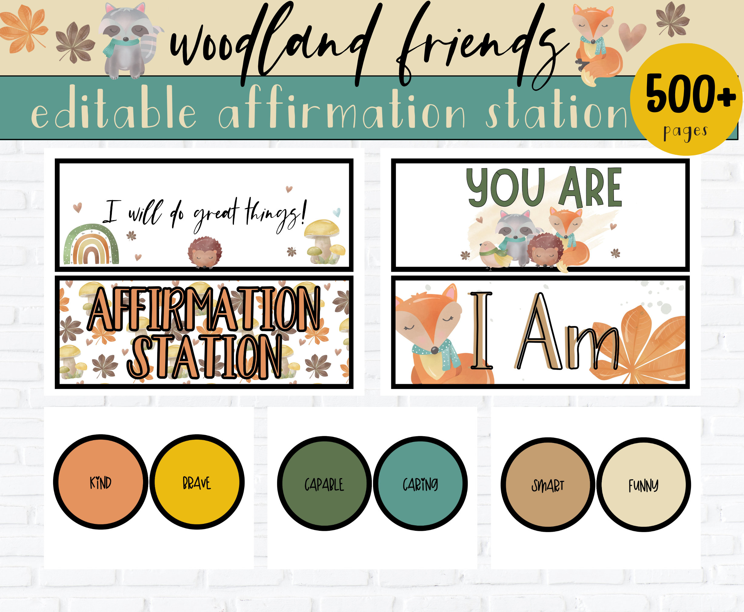 Woodland Animals Editable CLASSROOM DECOR Bundle | Elementary Classroom ...