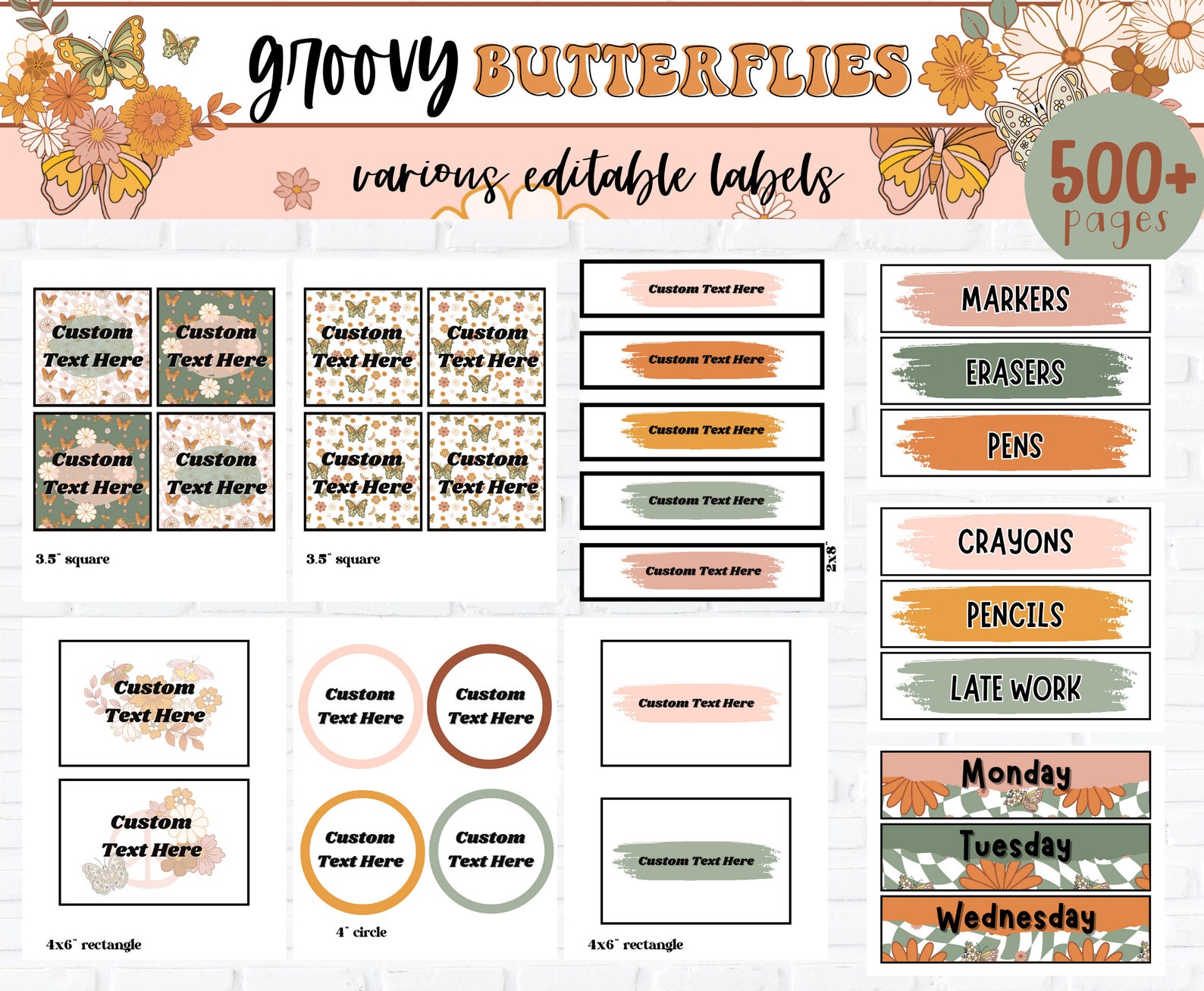 Groovy Butterfly Editable CLASSROOM DECOR Bundle | Elementary Classroom ...