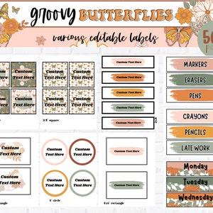 Groovy Butterfly Editable CLASSROOM DECOR Bundle | Elementary Classroom ...