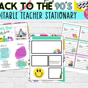 90's Theme Editable CLASSROOM DECOR Bundle | Elementary Classroom Decor ...